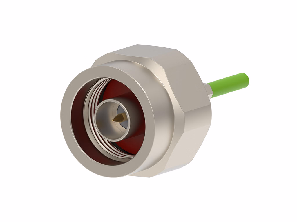 N Jack, Straight, Crimp, RG-141, RG-303 and RG-58 Cable, Brass Body, Nickel (Ni) Plated, One Piece Per Bag, 50 Ohms