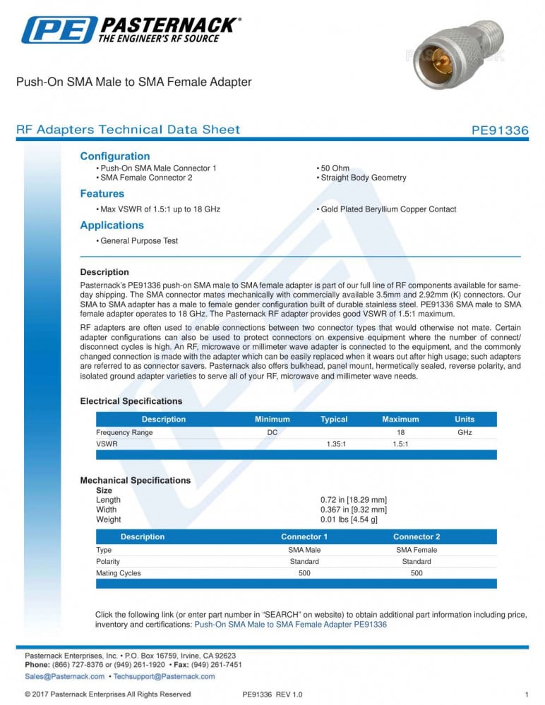 PE91336 technical document page 1