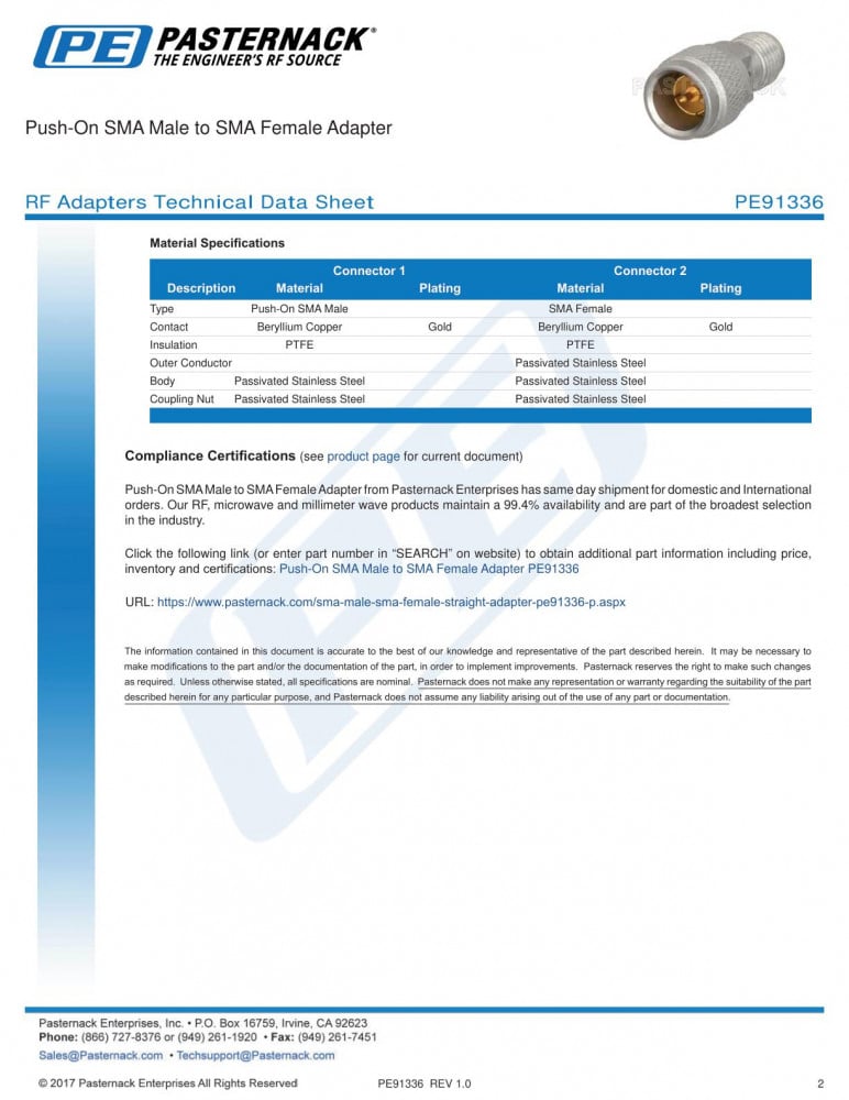 PE91336 technical document page 2