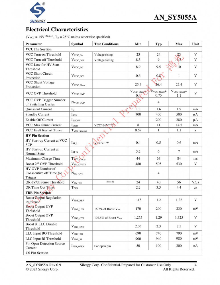 SY5055A datasheet page 4