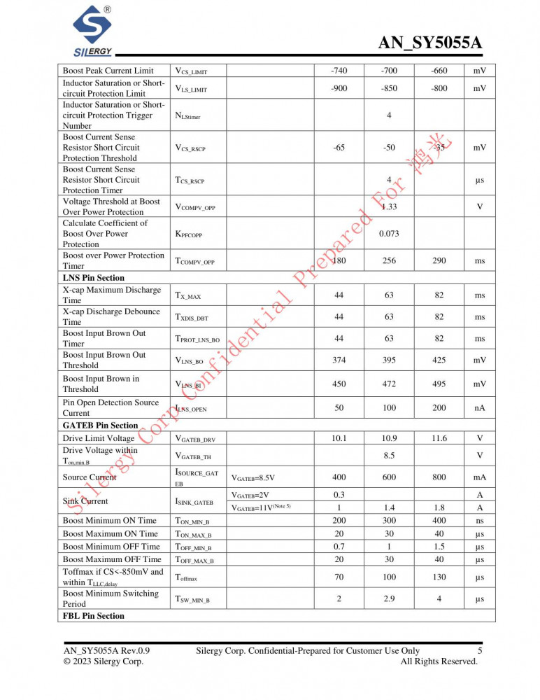 SY5055A datasheet page 5