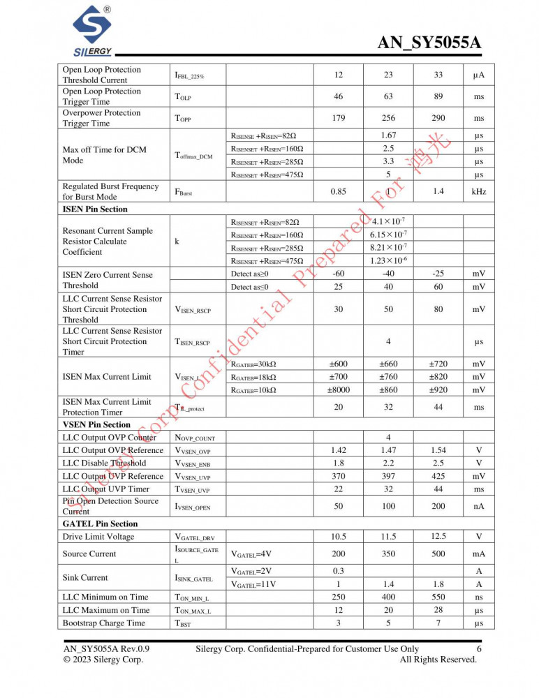 SY5055A datasheet page 6