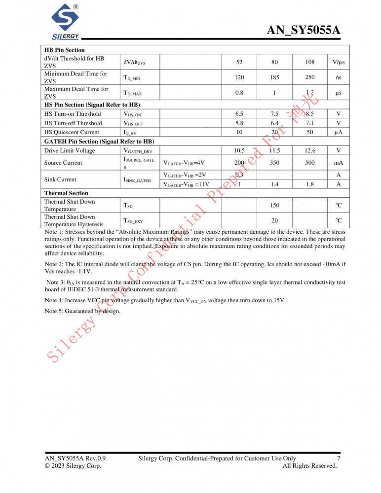SY5055A datasheet page 7