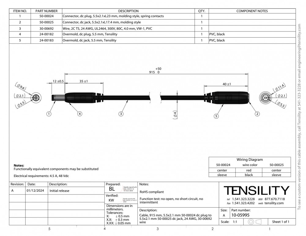 Tensility International 10-05995 product drawing