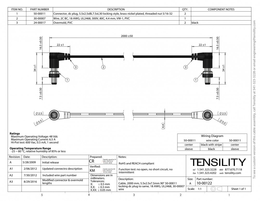 Tensility 10-00122 product drawing preview