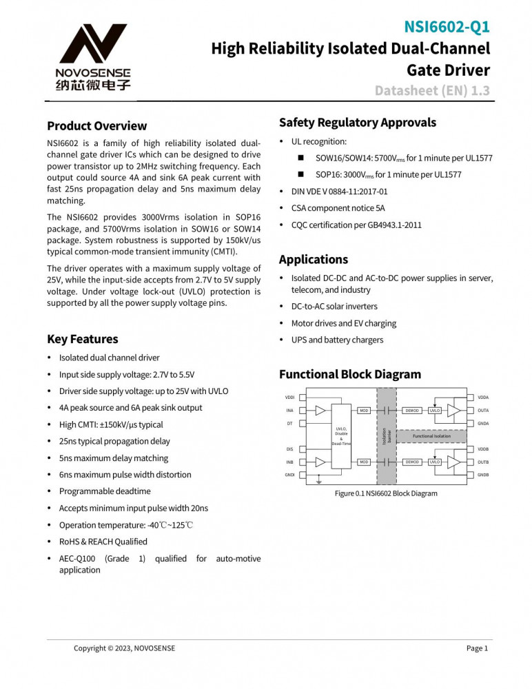NSi6602B-Q1SPNR datasheet page 1