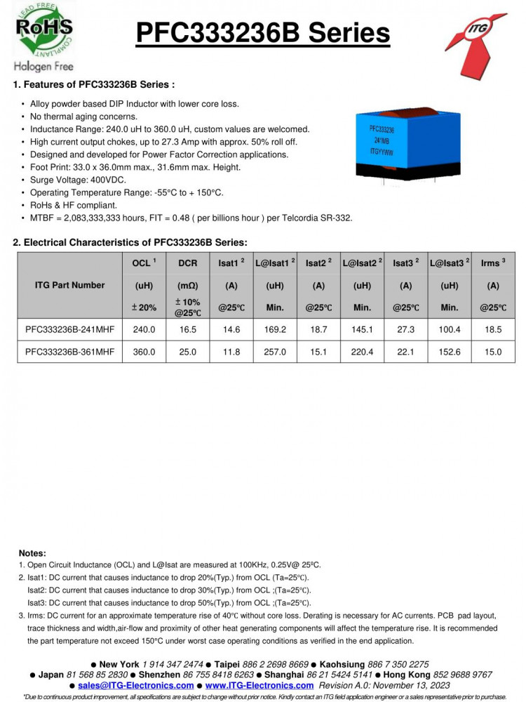 PFC333236B technical document page 1
