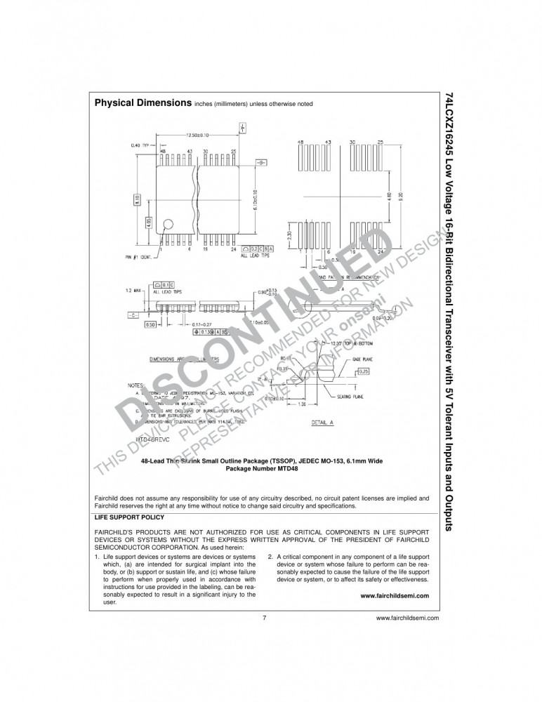 74LCXZ16245 datasheet page 7