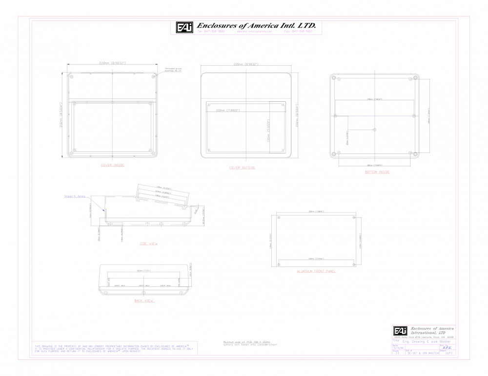 SE-107 and SE-109 master engineering drawing
