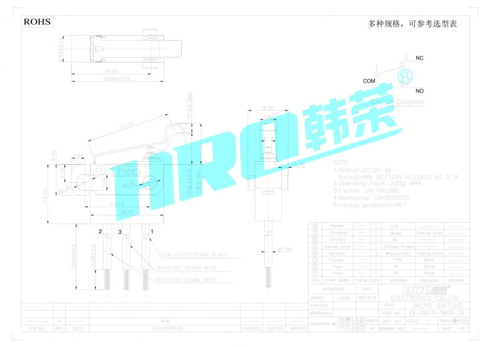 K9-2821D-7WDD-1B datasheet page 1