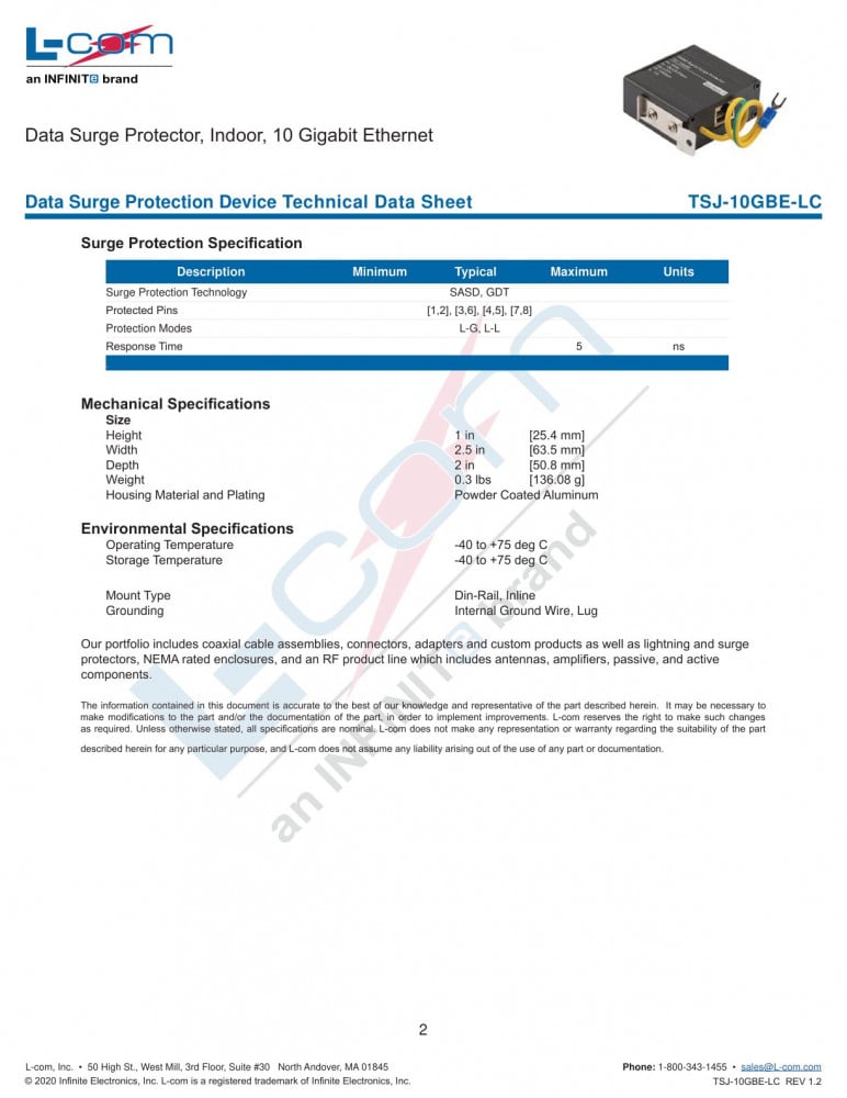 TSJ-10GBE-LC datasheet page 2