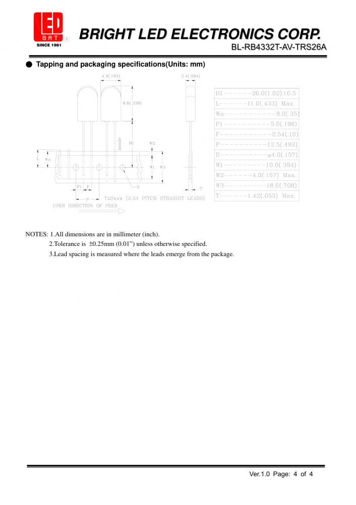 BL-RB4332T-AV-TRS26A datasheet page 4