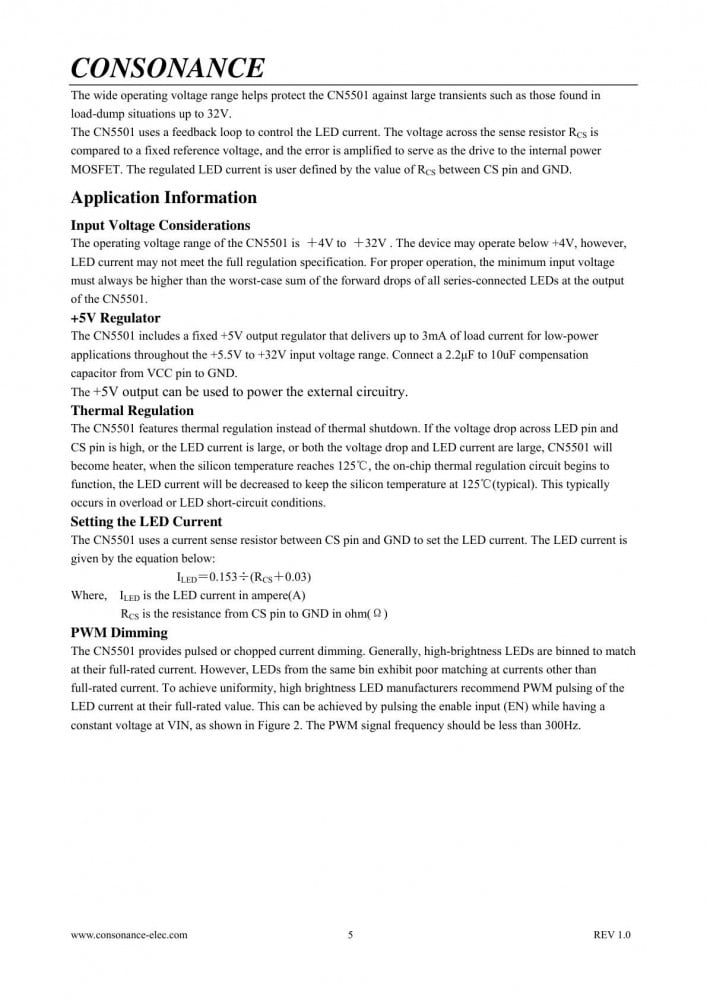 CN5501 datasheet page 5