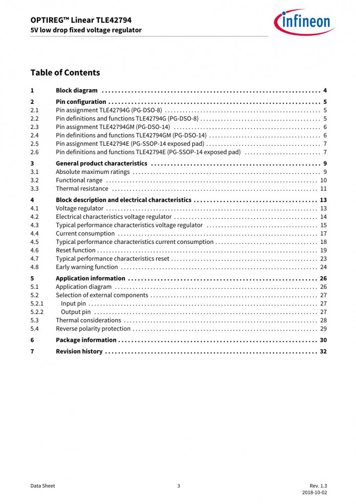 TLE42794GM datasheet page 3