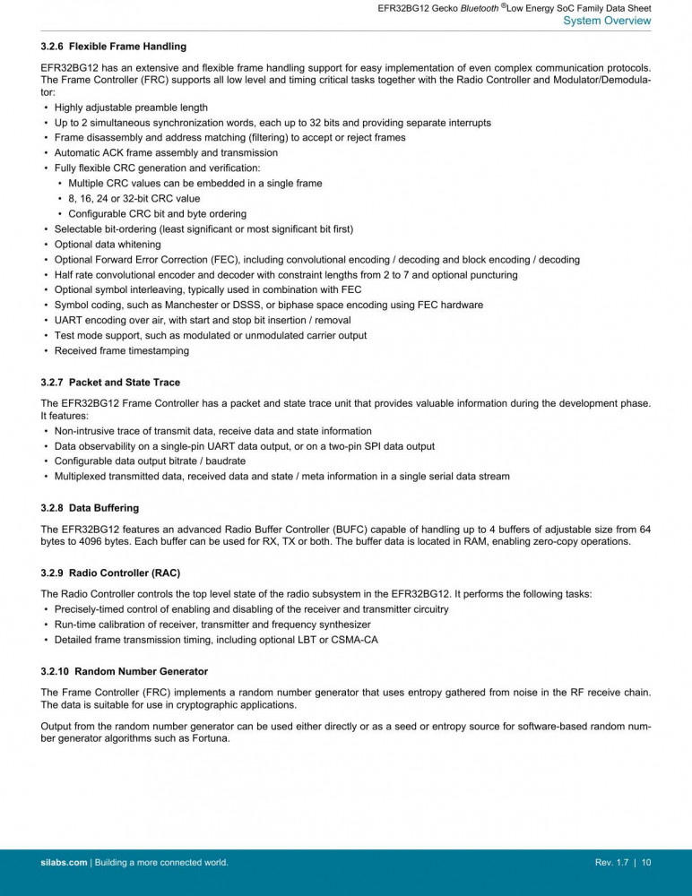 EFR32BG12 datasheet page 10