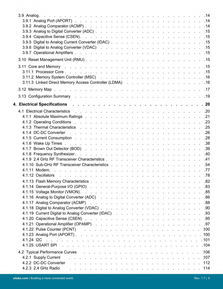 EFR32BG12 datasheet page 6