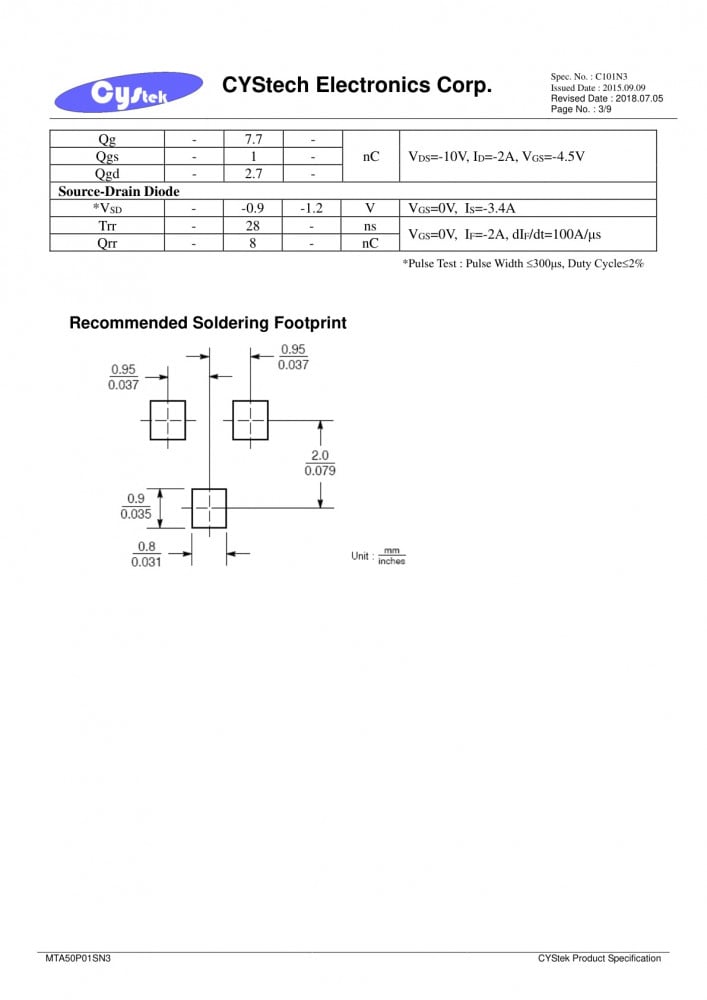 MTA50P01SN3 datasheet page 3