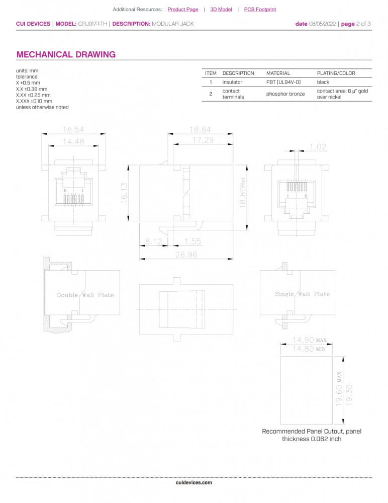 CRJ017-1-TH technical document page 2