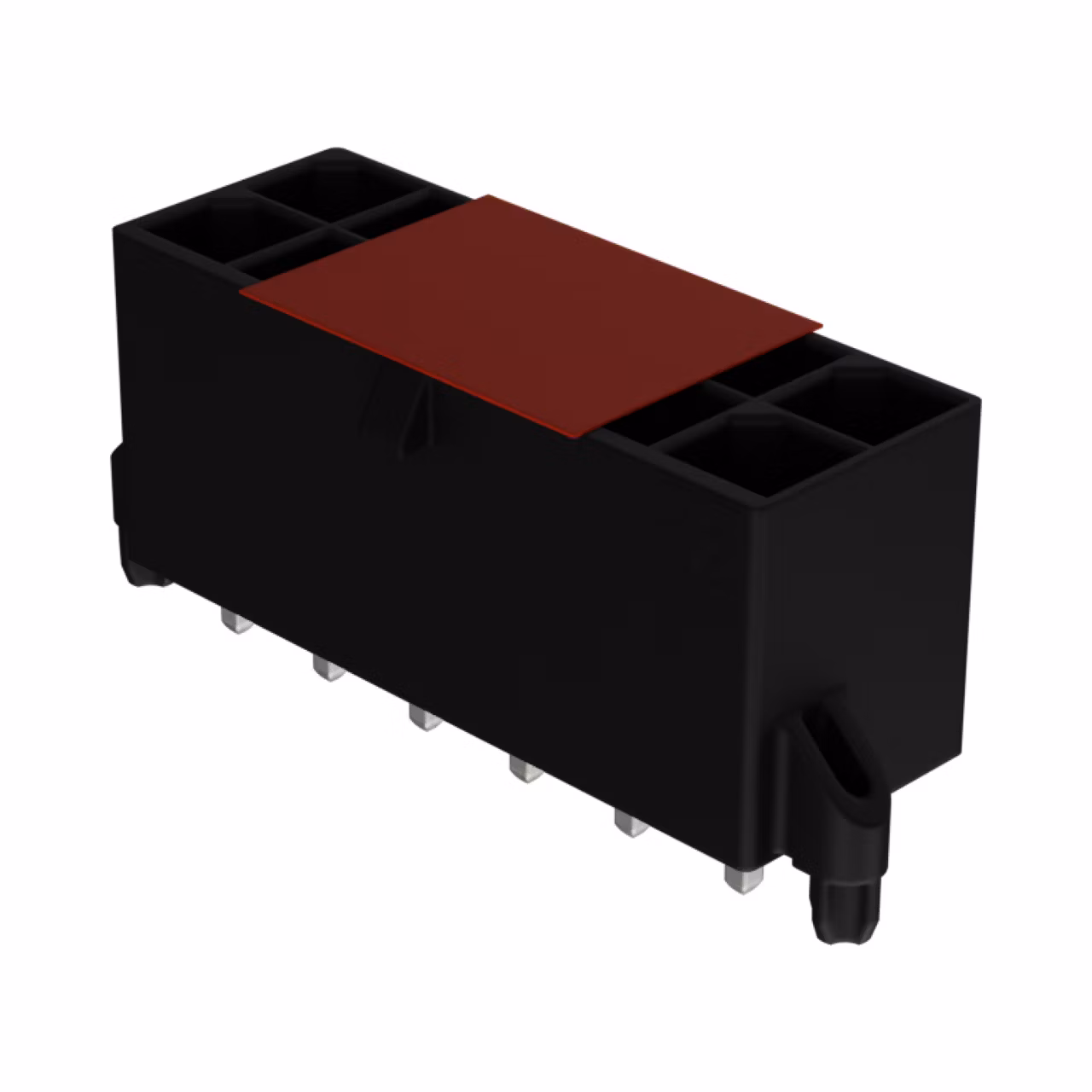 Mega-Fit Vertical Header, 5.70mm Pitch, Through Hole, Dual Row, 12 Circuits, 0.76µm Gold (Au) Plating, 3.73mm Tail Length, Glow-Wire Capable, Tape and Reel, with Pick-and-Place Tape, Black for sale