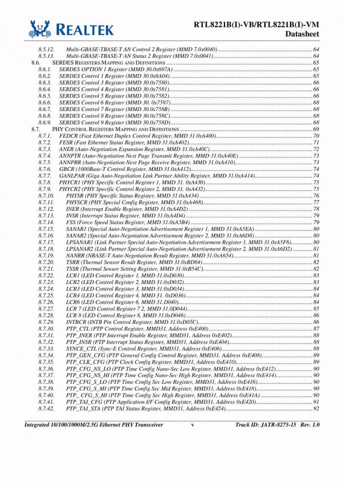 RTL8221B datasheet page 5
