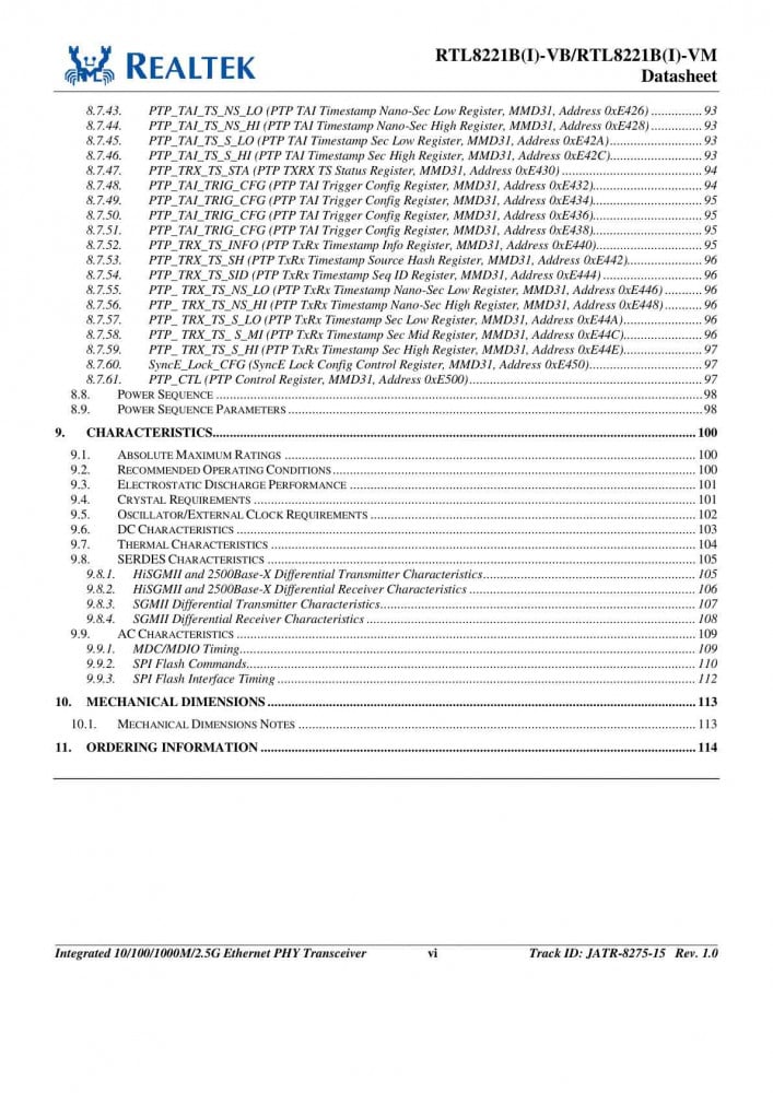 RTL8221B datasheet page 6