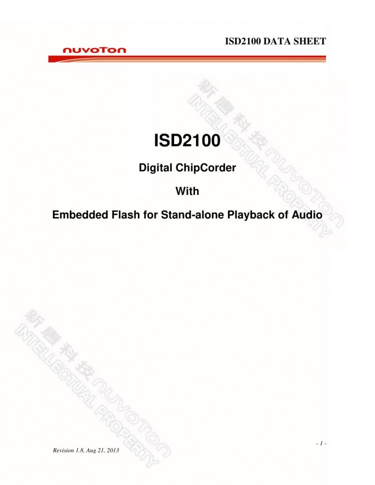 NW-ISD2100Q technical document page 1