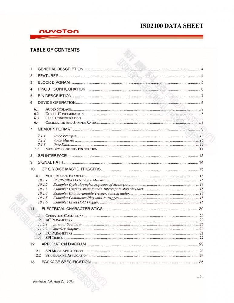 NW-ISD2100Q technical document page 2