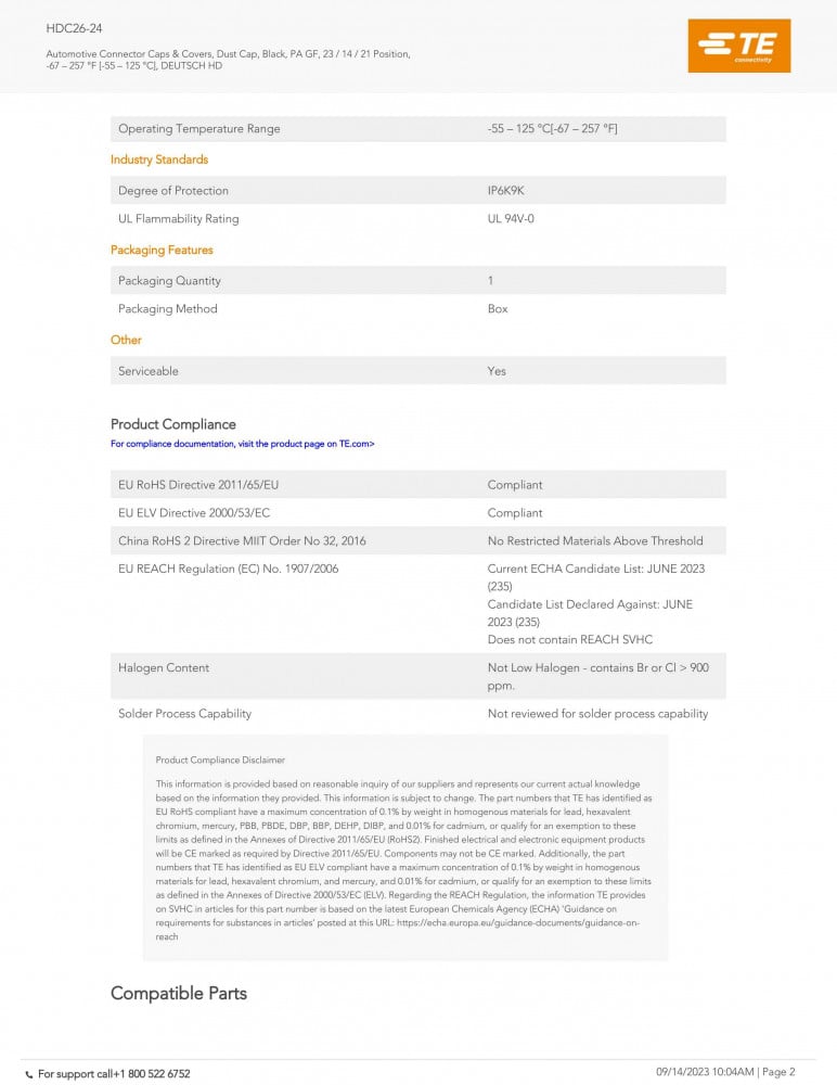 HDC26-24 technical document page 2
