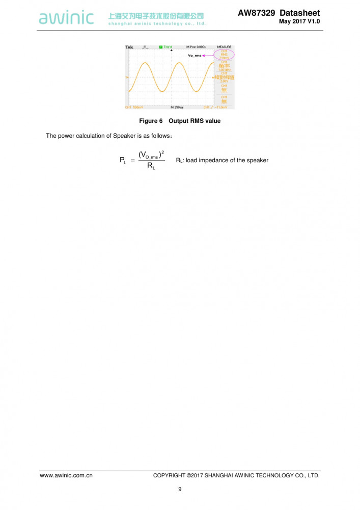 AW87329CSR datasheet page 9