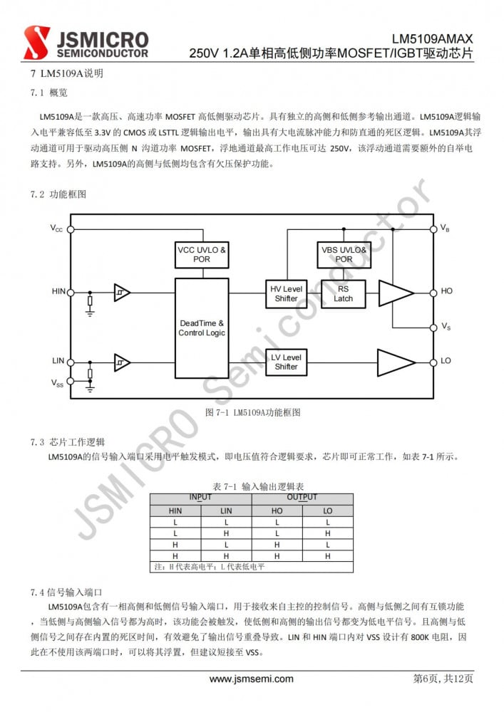 LM5109AMAX-JSM datasheet page 6