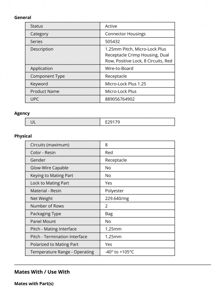 Technical document page 2 for product reference