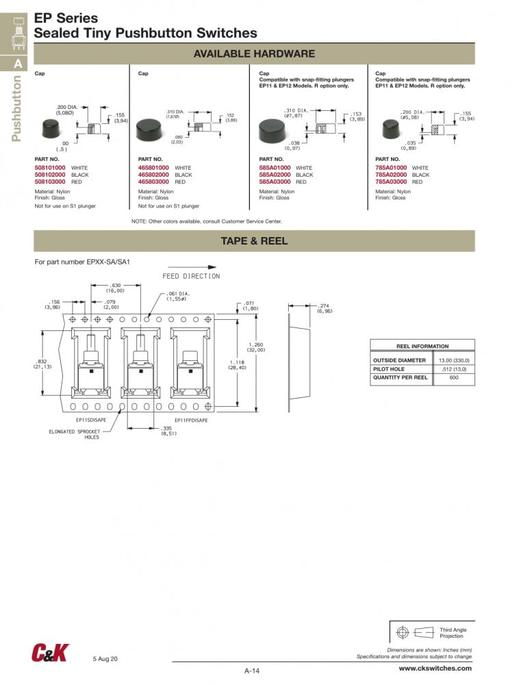 C&K EP Series datasheet page 6