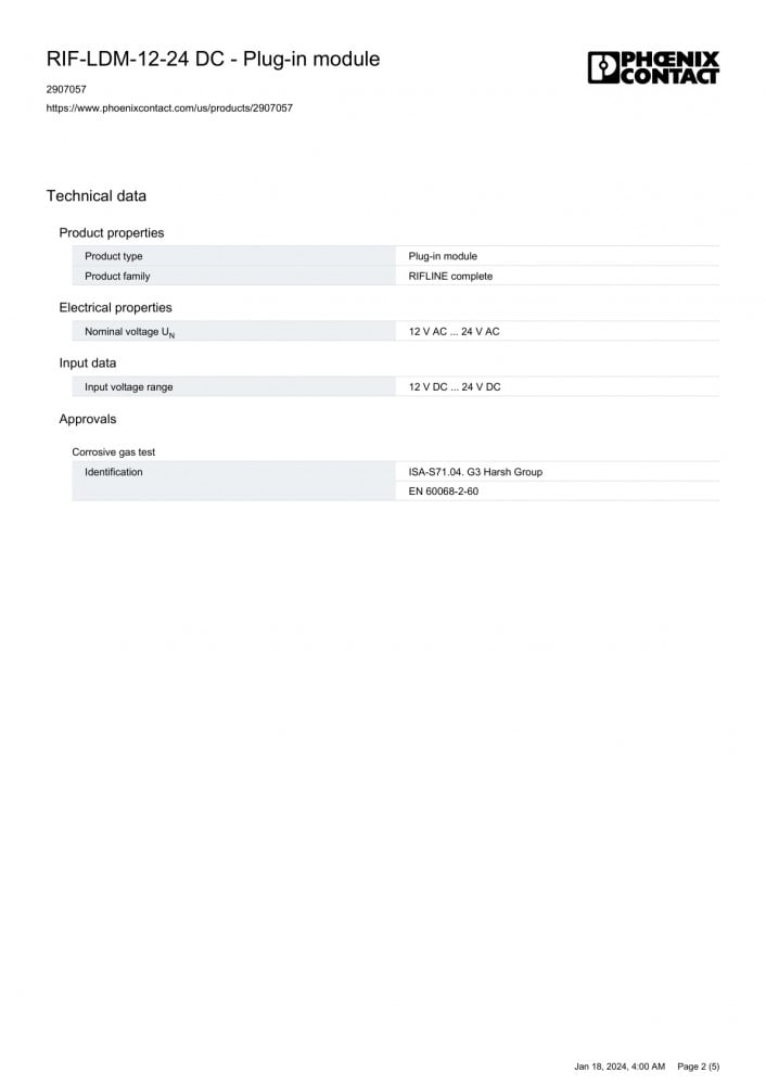 Phoenix Contact 2907057 technical document page 2