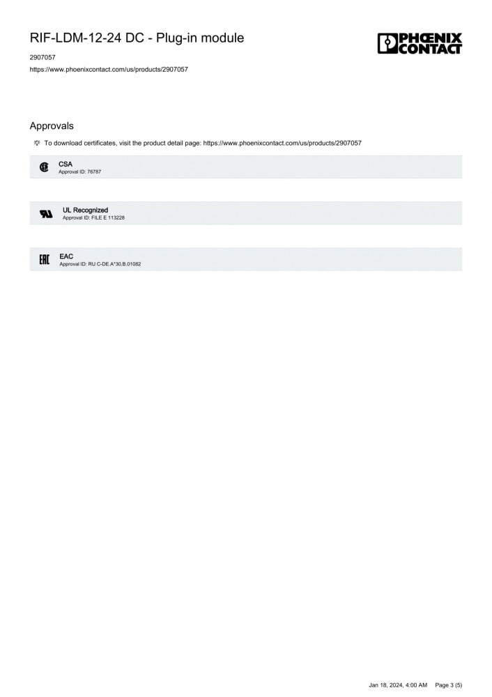 Phoenix Contact 2907057 technical document page 3