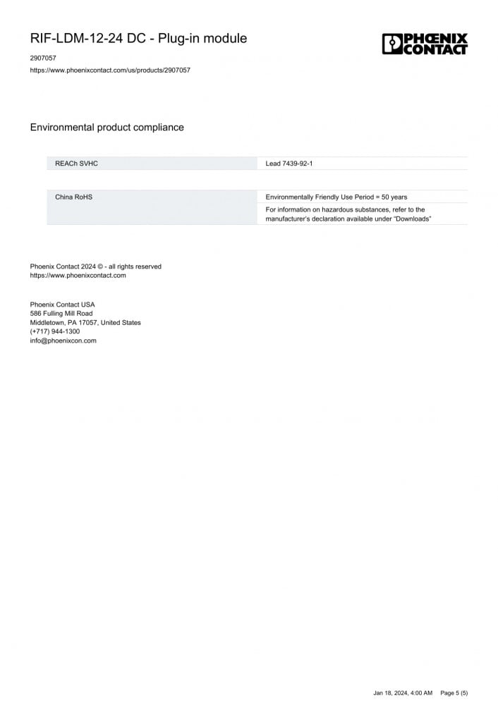Phoenix Contact 2907057 technical document page 5