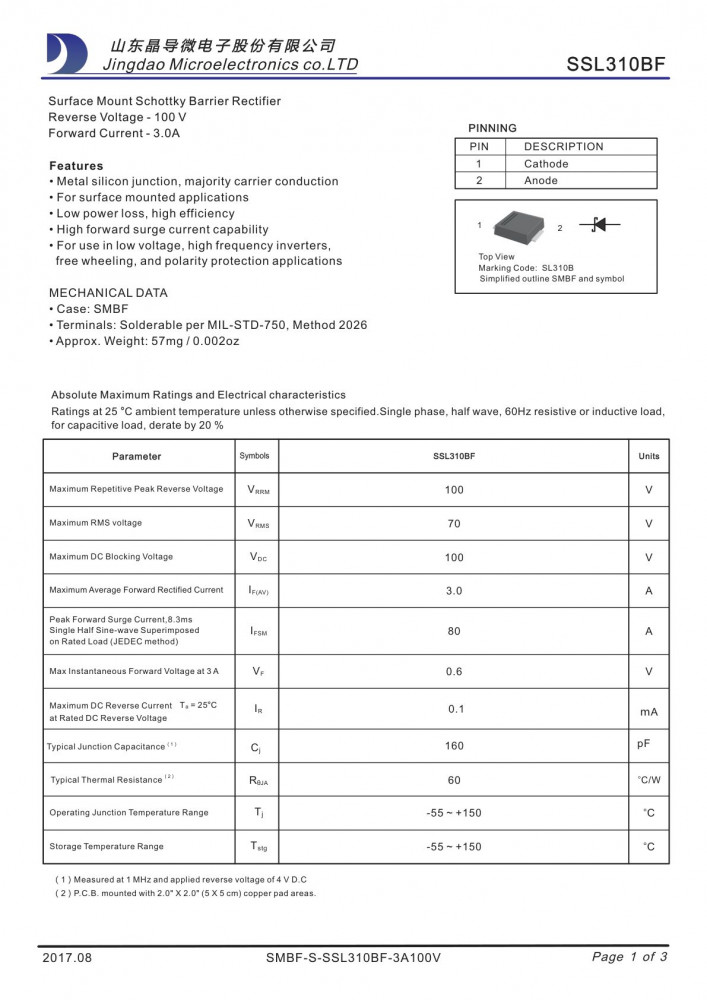 SSL310BF datasheet page 1