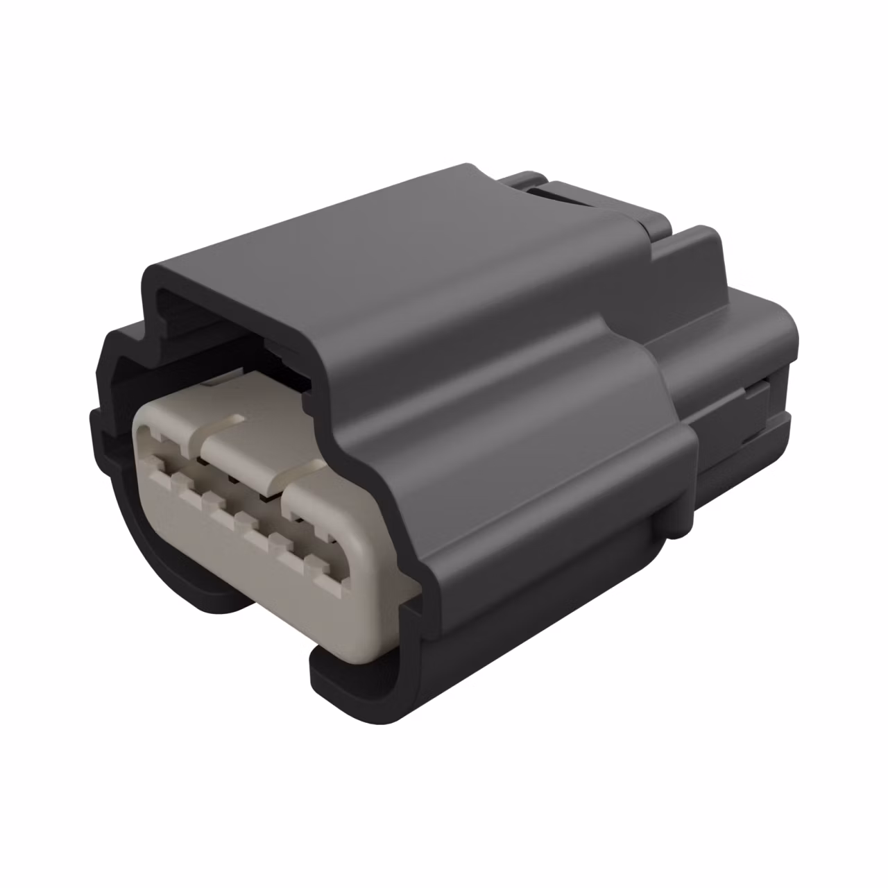 2.54mm MX64 Sealed Single Row Crimp Housing, GET Terminal, Gray, 6 Circuits, Key B, without CPA Lock, All Terminals Plugged for sale