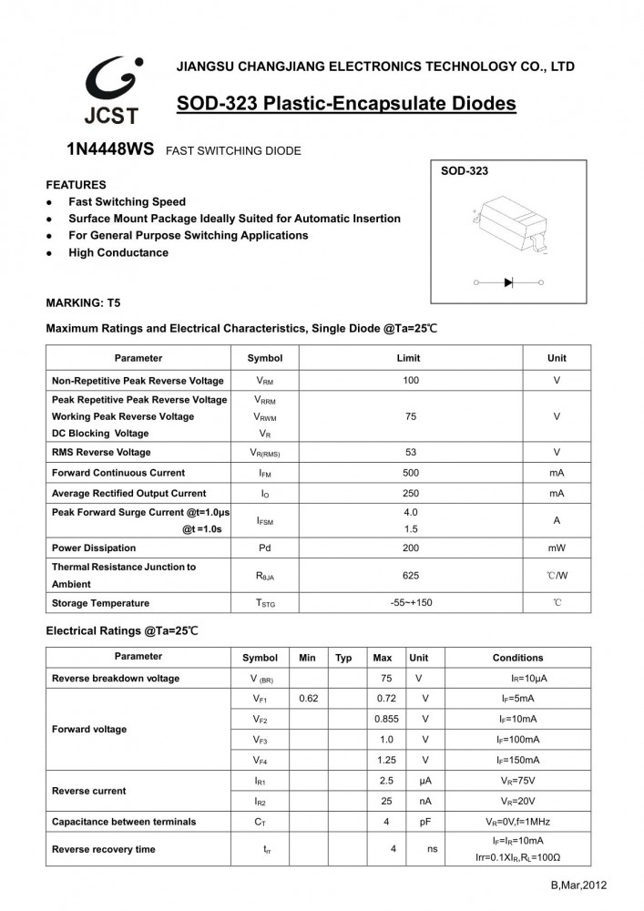JSCJ 1N4448WS datasheet page 1