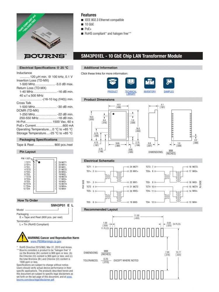 SM43P01EL technical document page 1
