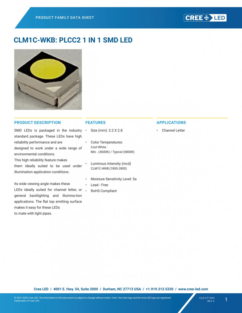 CLM1C-WKB datasheet page 1