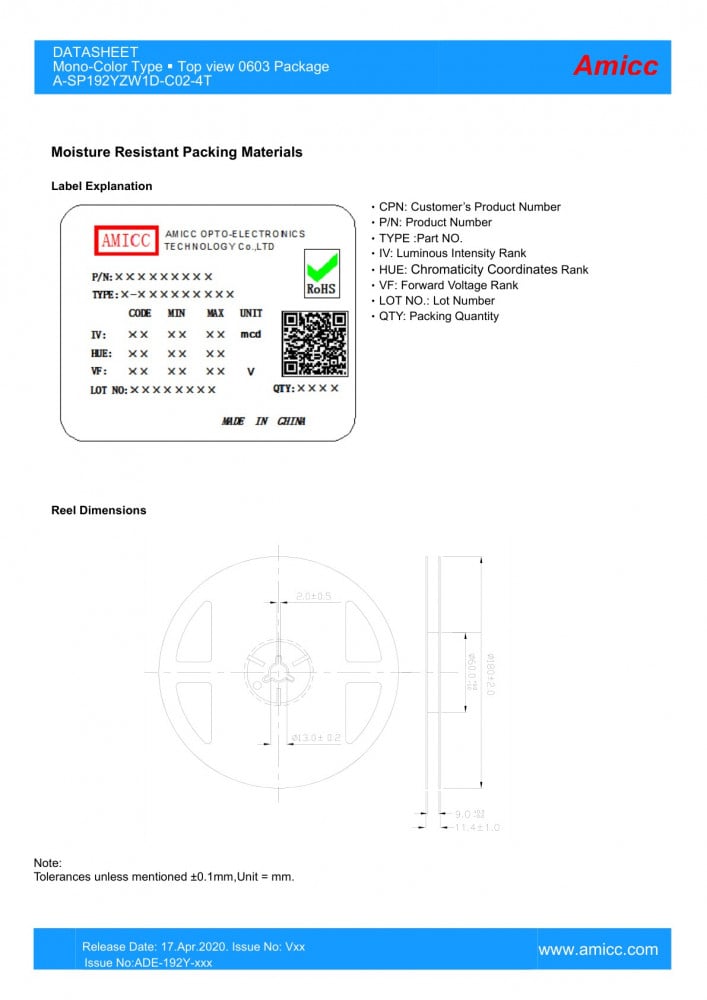 A-SP192YZW1D-C02-4T datasheet page 9