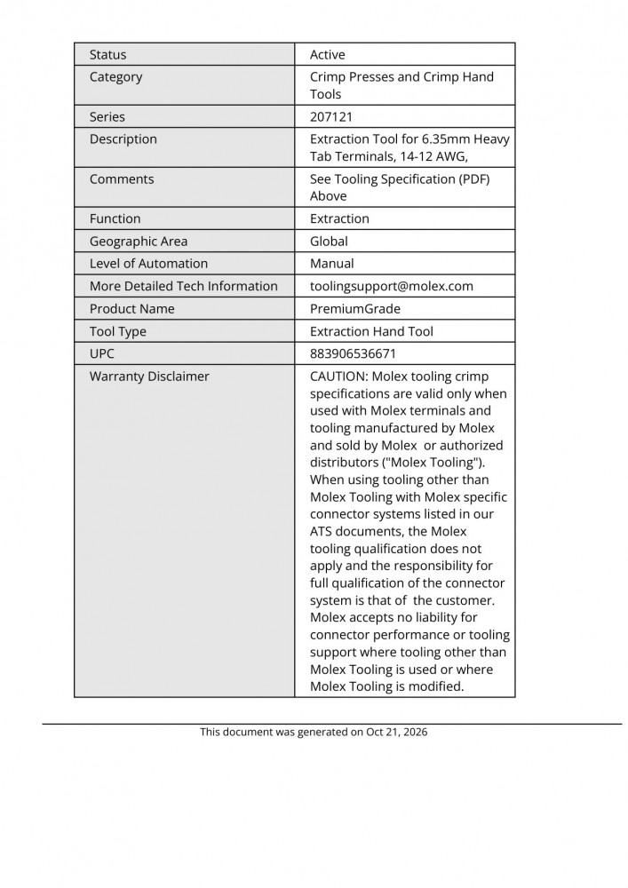 Molex 638133100 tooling document page 2