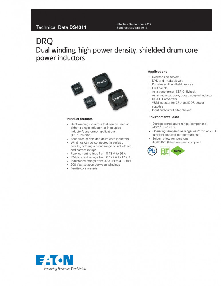 DRQ series datasheet page 1