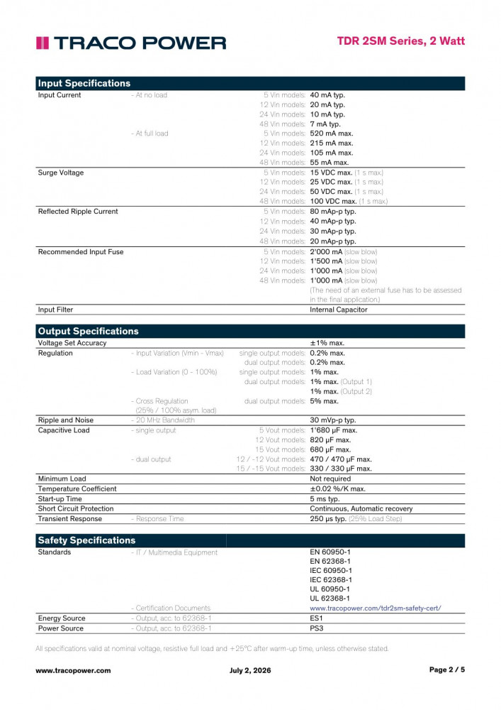 TDR 2SM technical document page 2