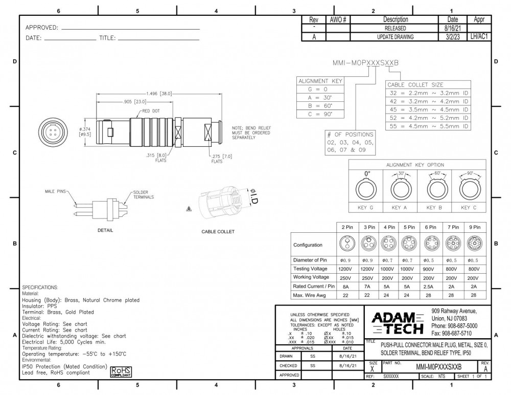 ADAM TECH MMI-M0PXXXSXXB product drawing preview