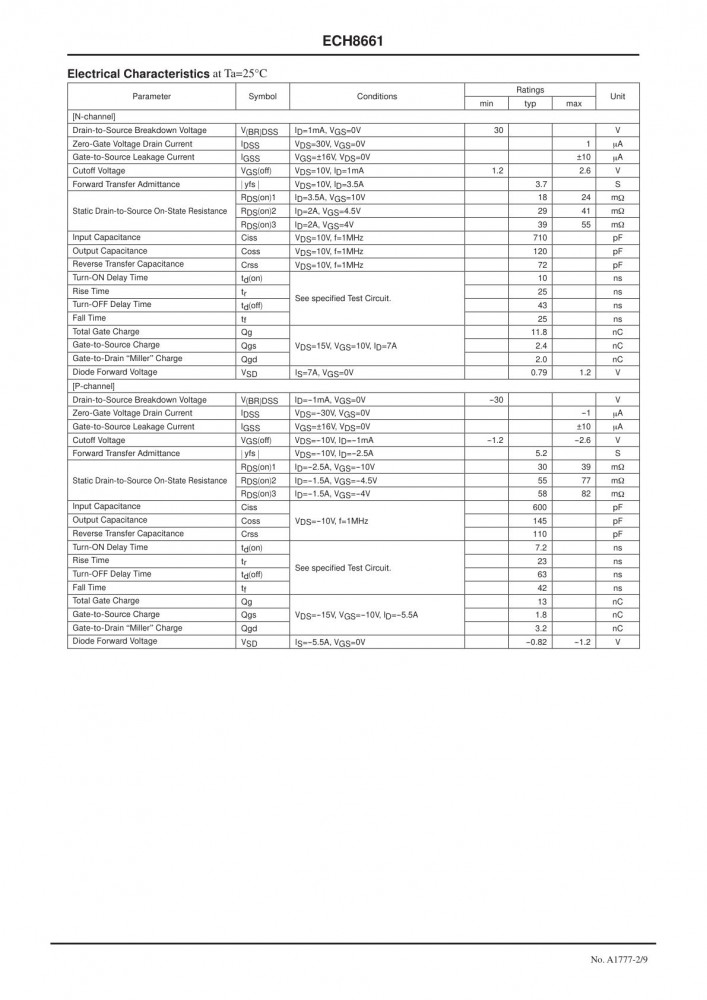 ECH8661 datasheet page 2