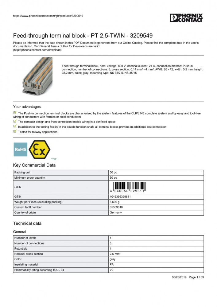PT 2,5-TWIN technical document page 1