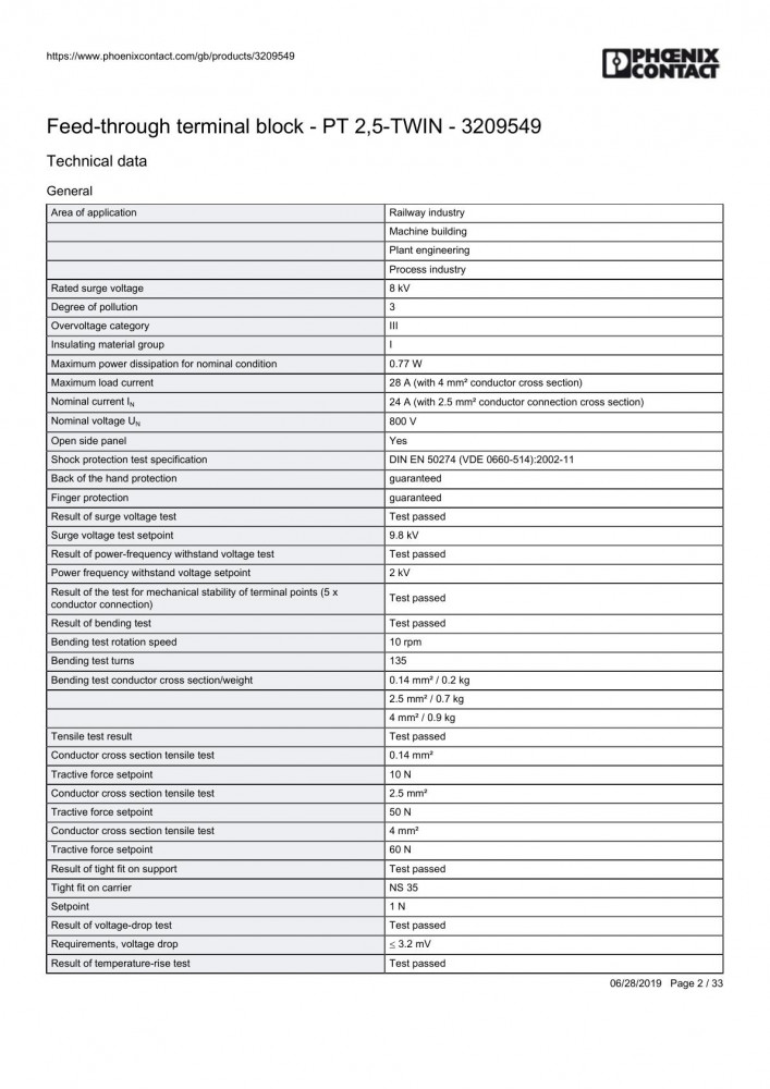 PT 2,5-TWIN technical document page 2