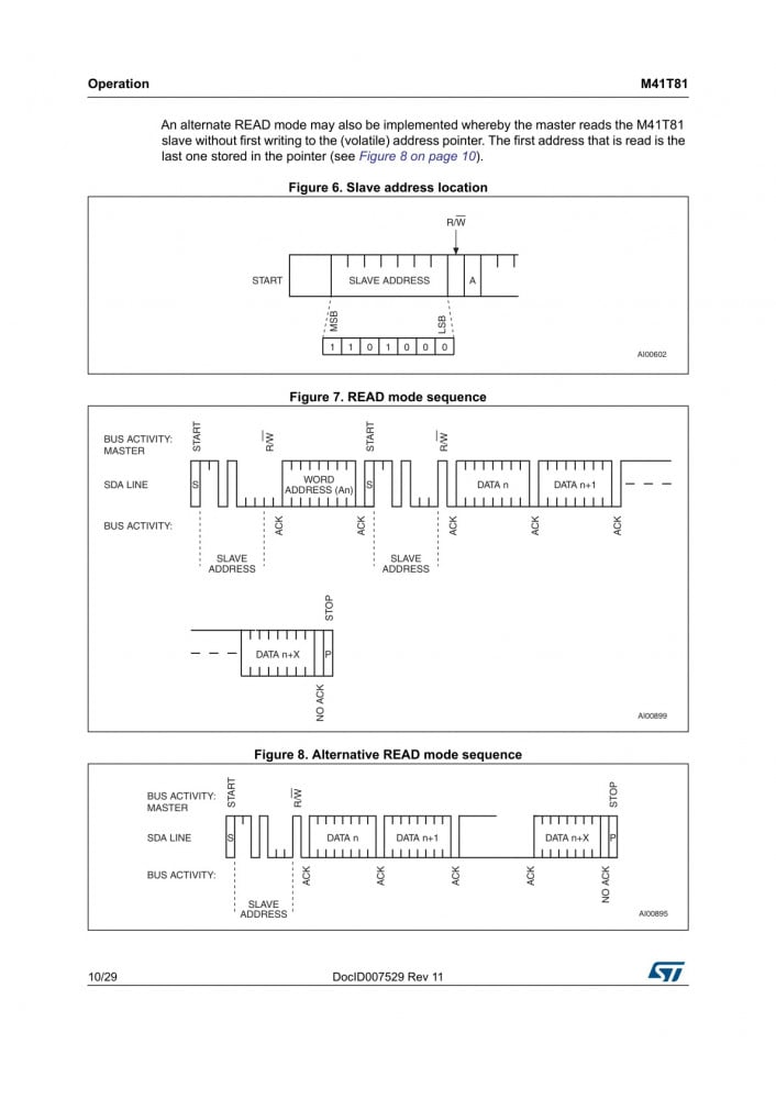 M41T81M6F datasheet page 10