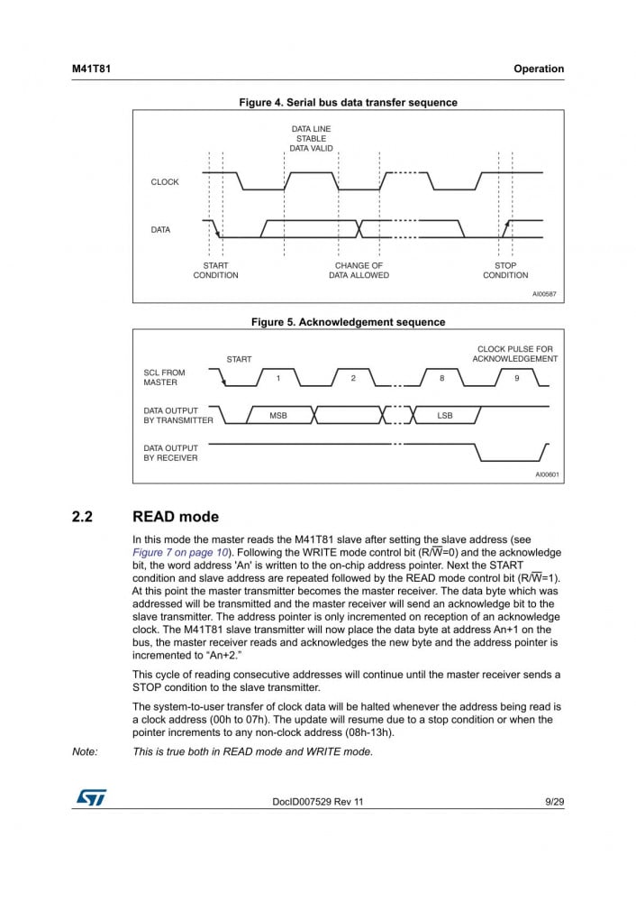 M41T81M6F datasheet page 9